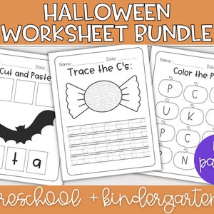 Halloween Worksheet Bundle Preschool and Kindergarten | Homeschool ...