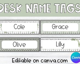 Classroom Desk Name Tags - Etsy