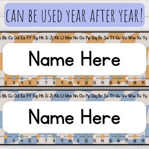 Retro Desk Name Tags | Retro Classroom Decor, Groovy Classroom Decor ...