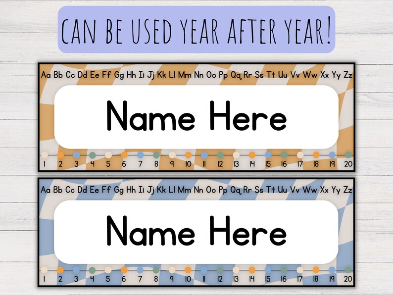 Retro Desk Name Tags Retro Classroom Decor Groovy Classroom - Etsy