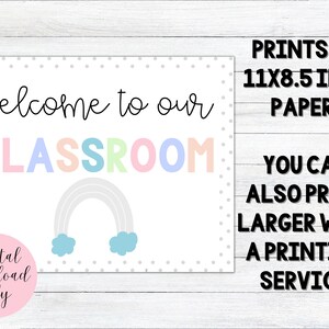 Welcome to Our Classroom Sign | Pastel Rainbow Classroom Decor, Back to ...