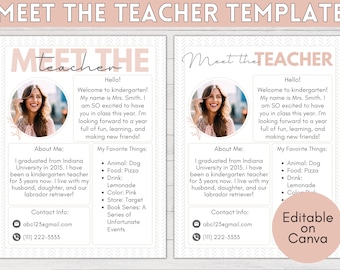 Meet the Teacher Template Editable - Back to School Boho Rainbow - Etsy