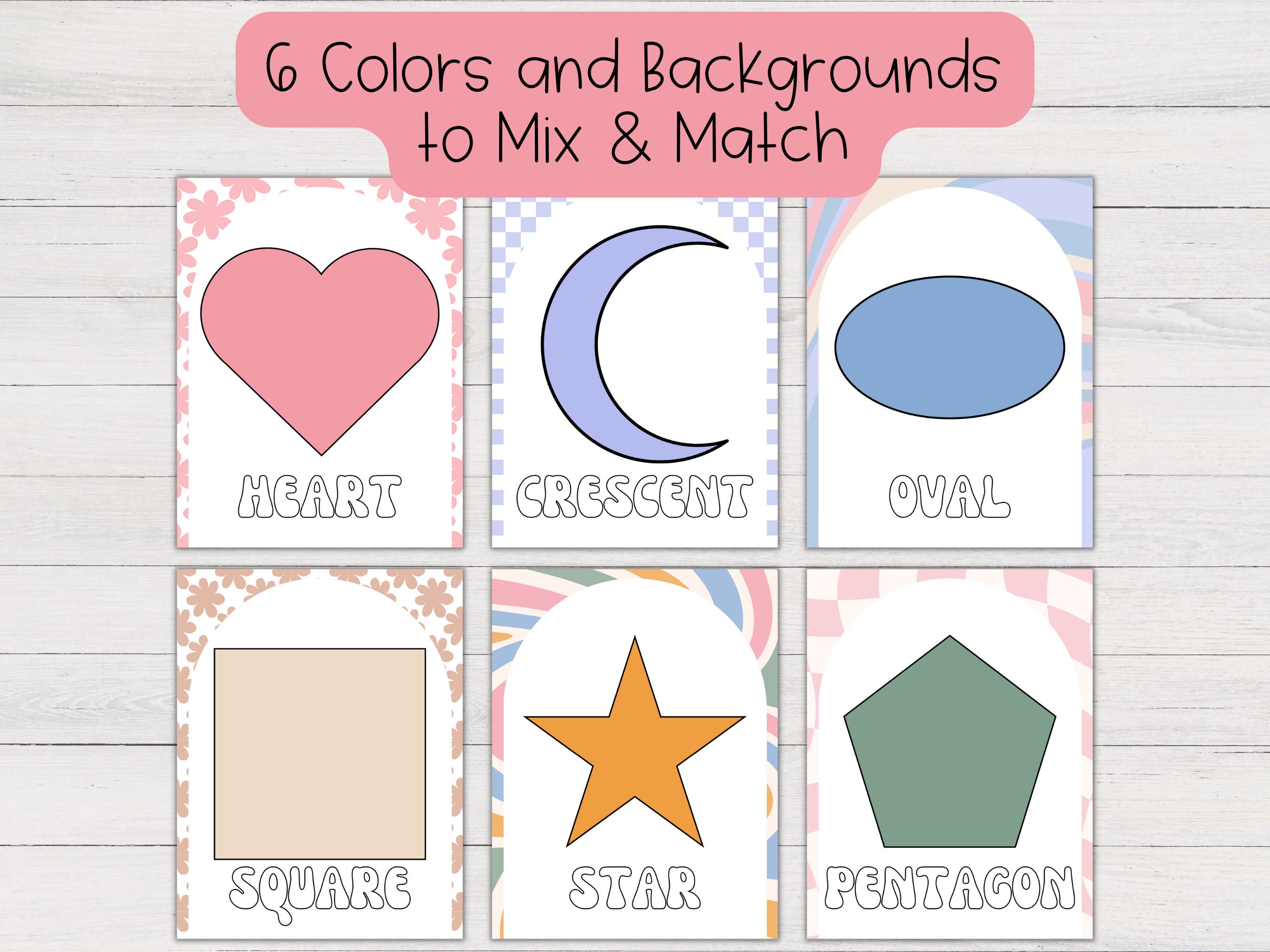 Retro Shape Posters Retro Classroom Decor, Groovy Classroom Decor ...