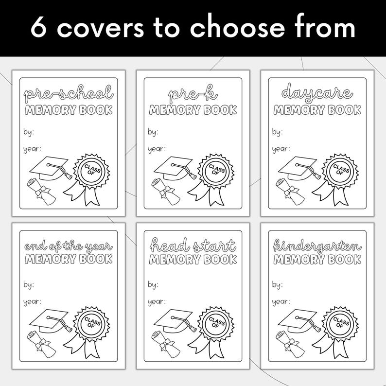 End of the Year Memory Book for Preschool, Kindergarten | Printable End ...