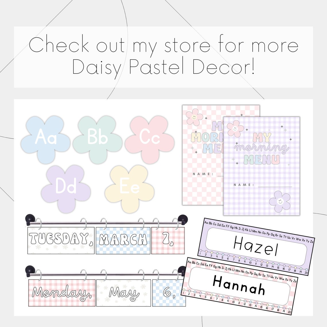 Affirmation Station for Daisy Pastel Classroom Decor, Pastel ...