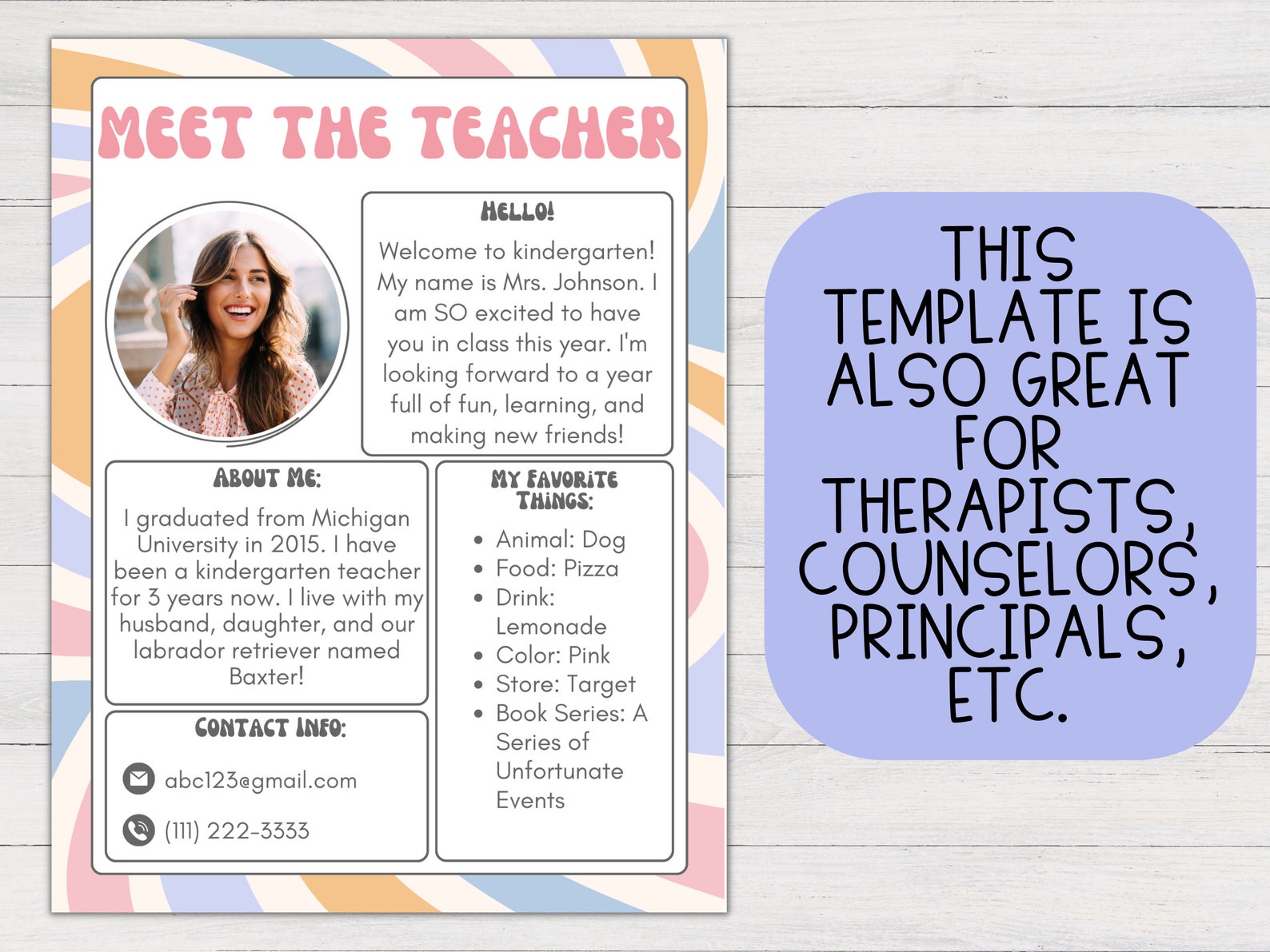 Retro Meet the Teacher Template Groovy Meet the Teacher Template ...