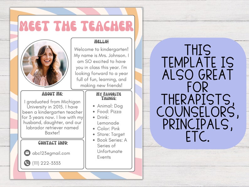Retro Meet the Teacher Template Groovy Meet the Teacher Template ...