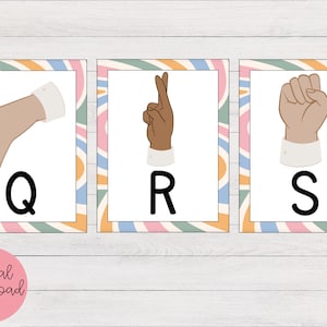American Sign Language Alphabet Posters | Retro Classroom Decor, ASL ...