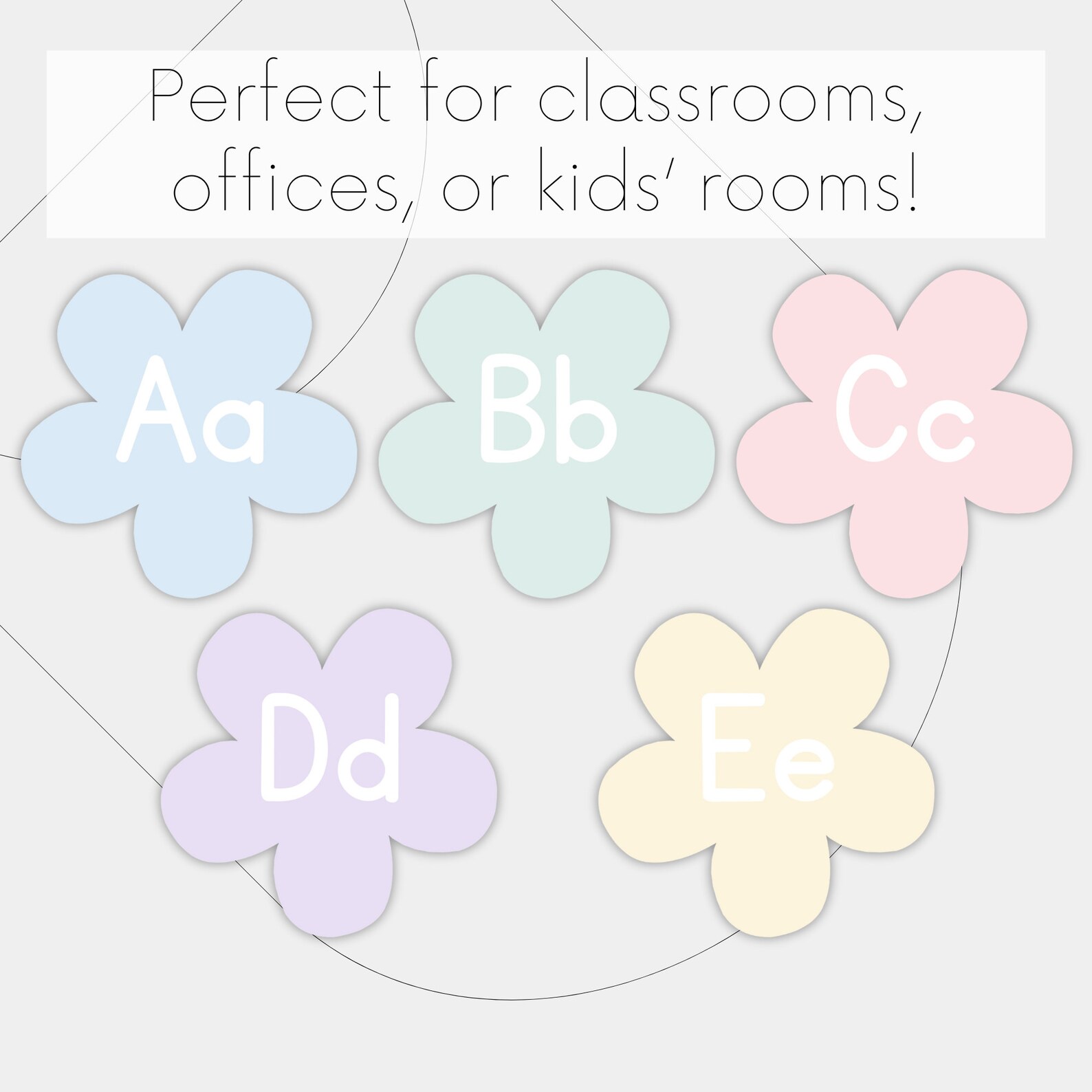 Daisy Alphabet Posters for Pastel Classroom Decor, Daisy ABC Signs for ...