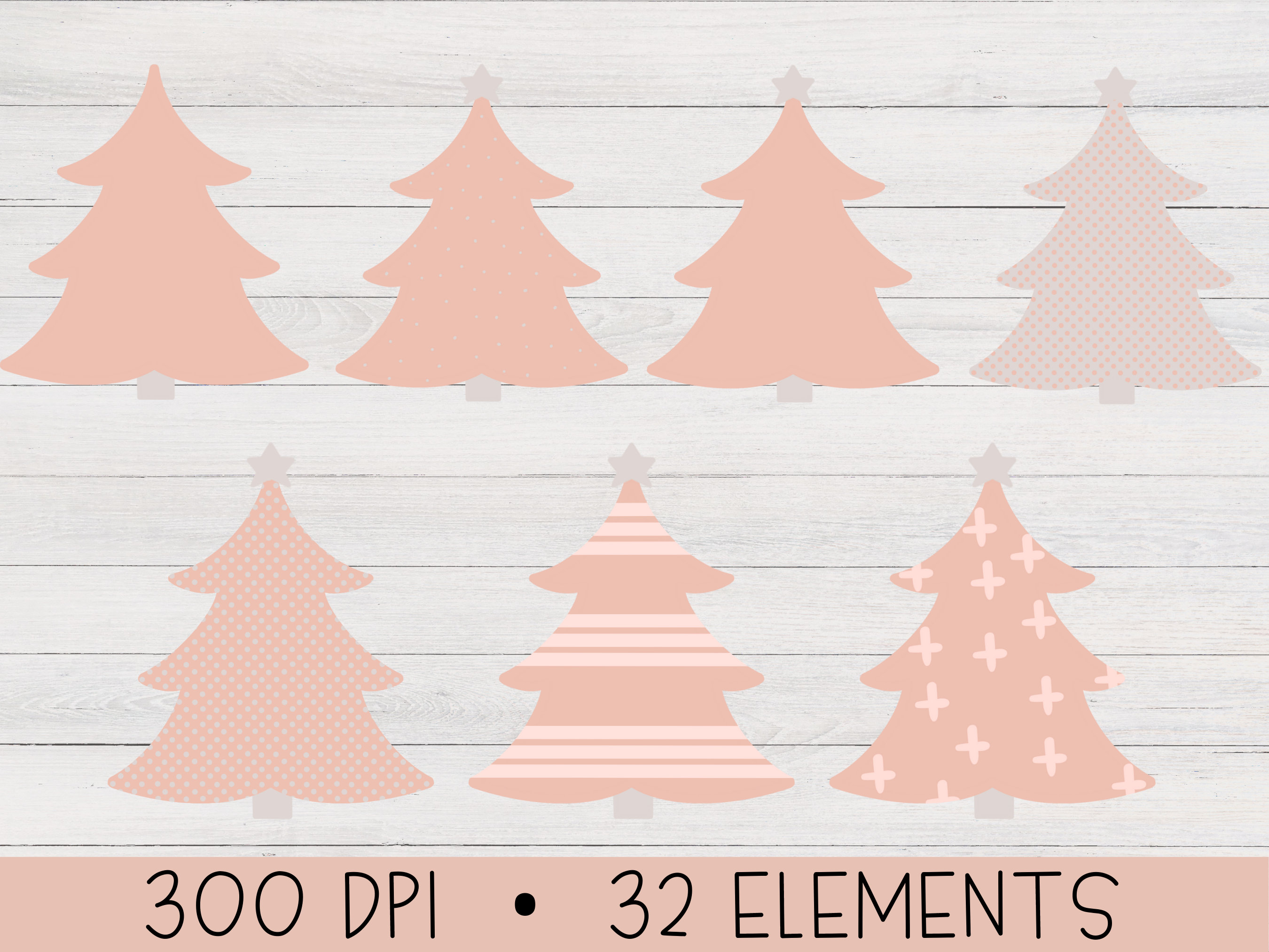 Boho Christmas Tree Clipart Boho Rainbow Christmas Clipart - Etsy