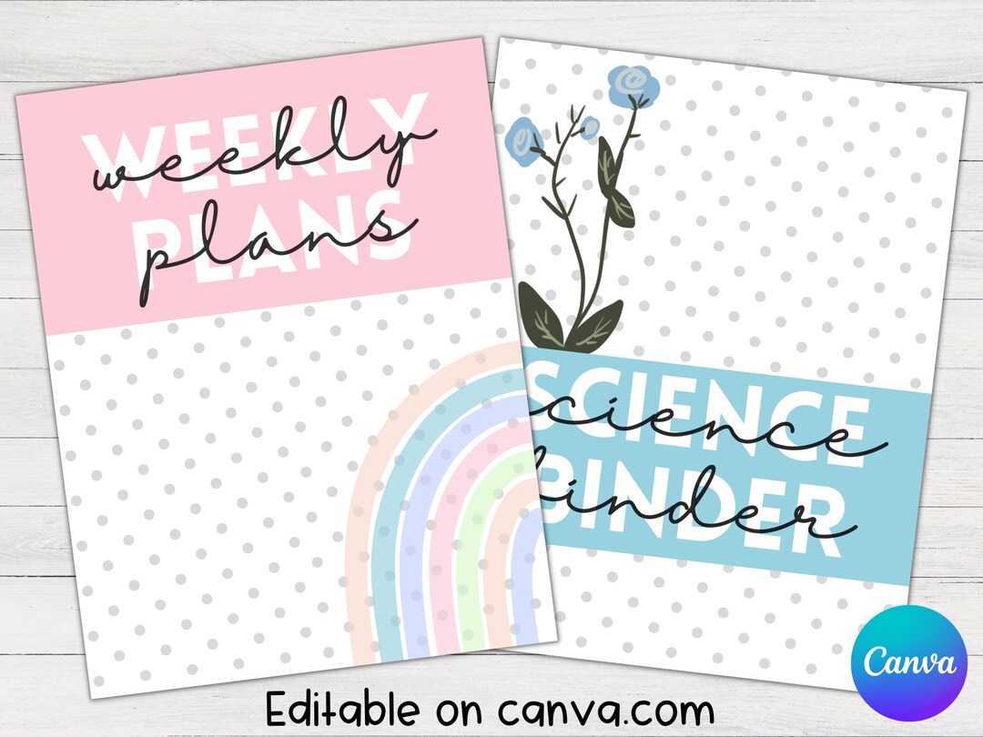Editable Binder Covers | Pastel Rainbow, Printable Binder Cover, Binder ...