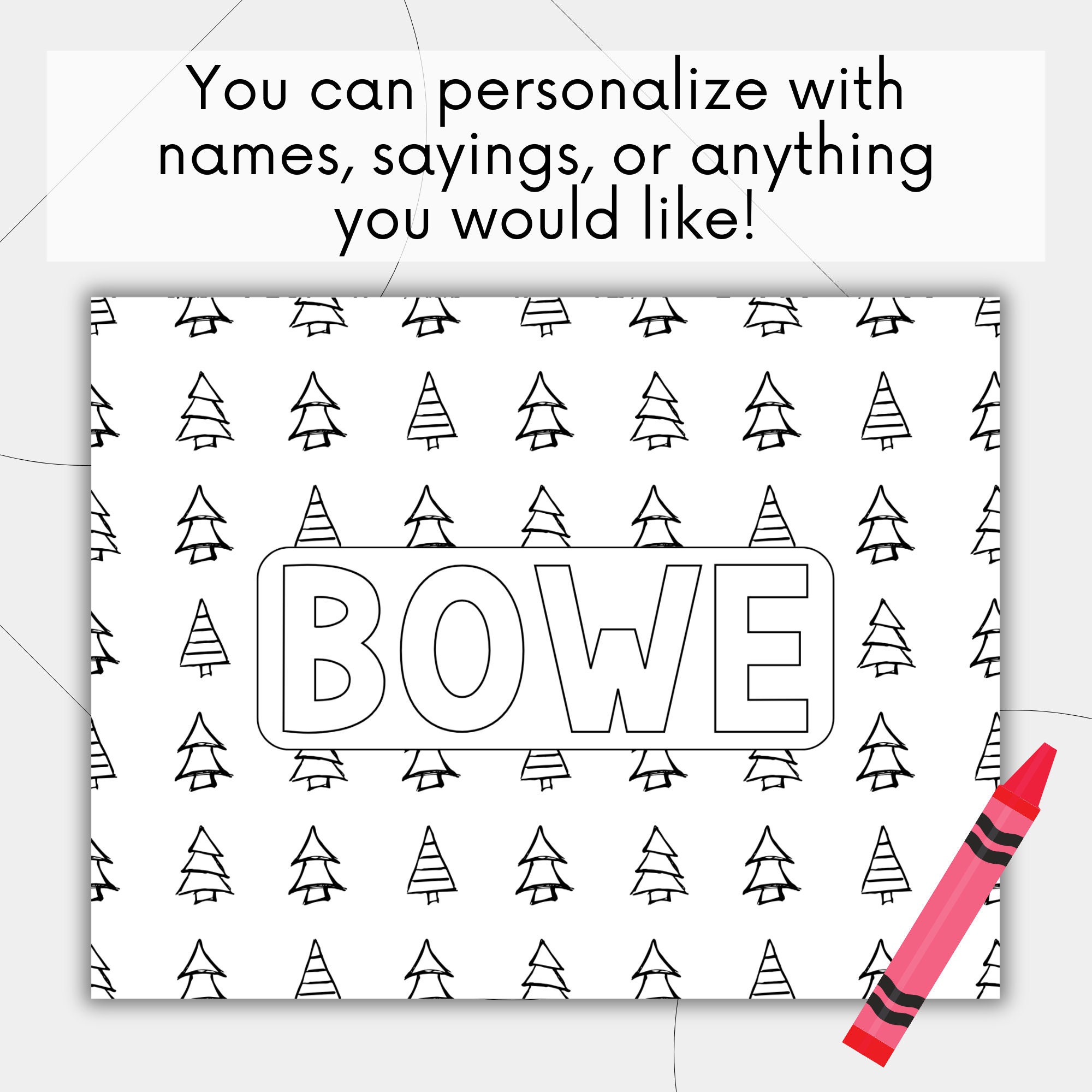 Personalized Christmas Coloring Page Custom Coloring Page, Name ...