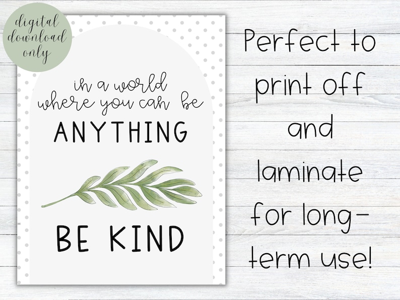 Modern Greenery Motivational Posters Classroom Decor - Etsy