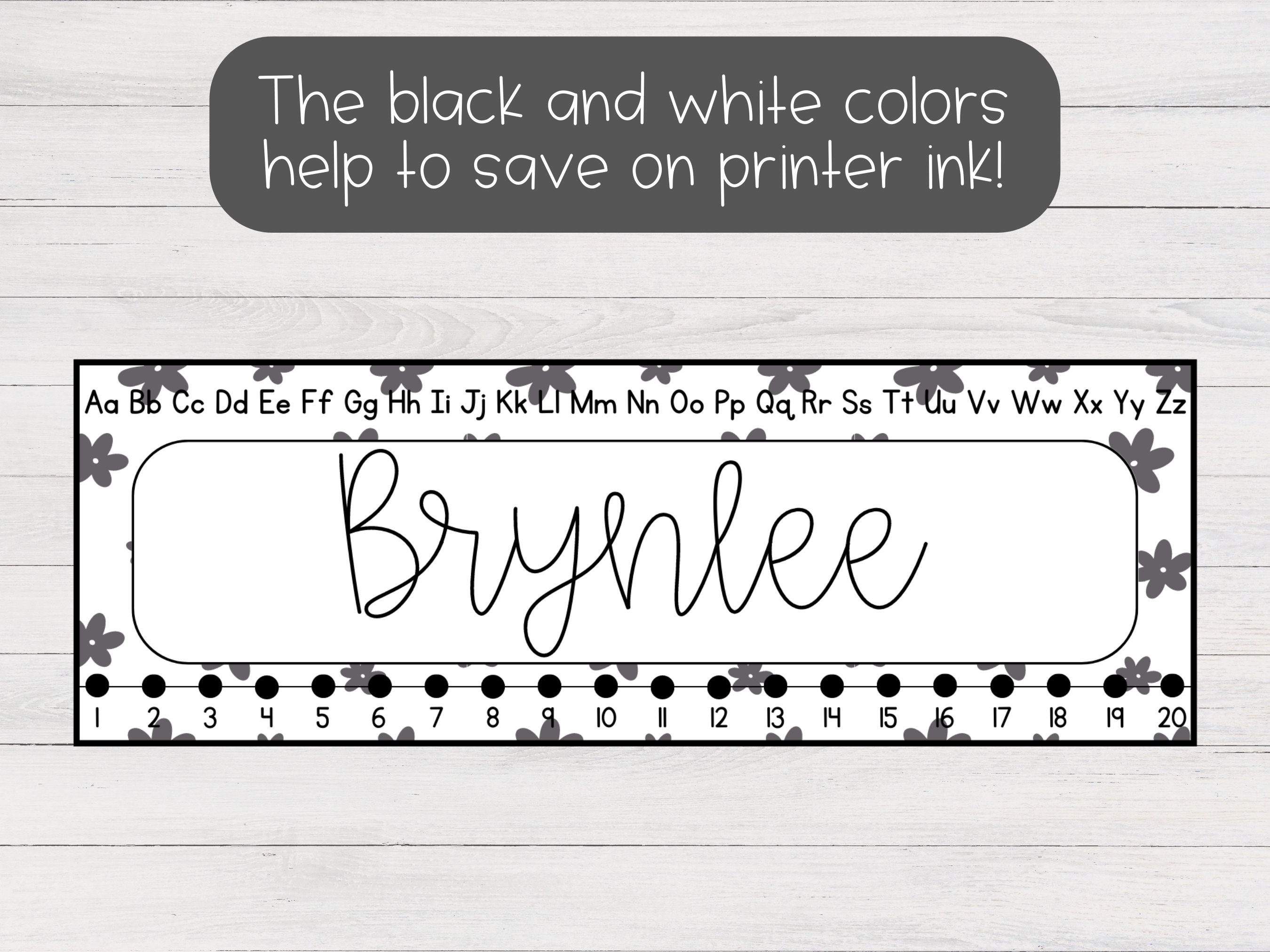 Black and White Desk Name Tags Editable Desk Name Tags, Classroom Decor ...
