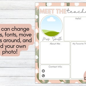 Cactus Meet the Teacher Template | Editable Template, Back to School ...