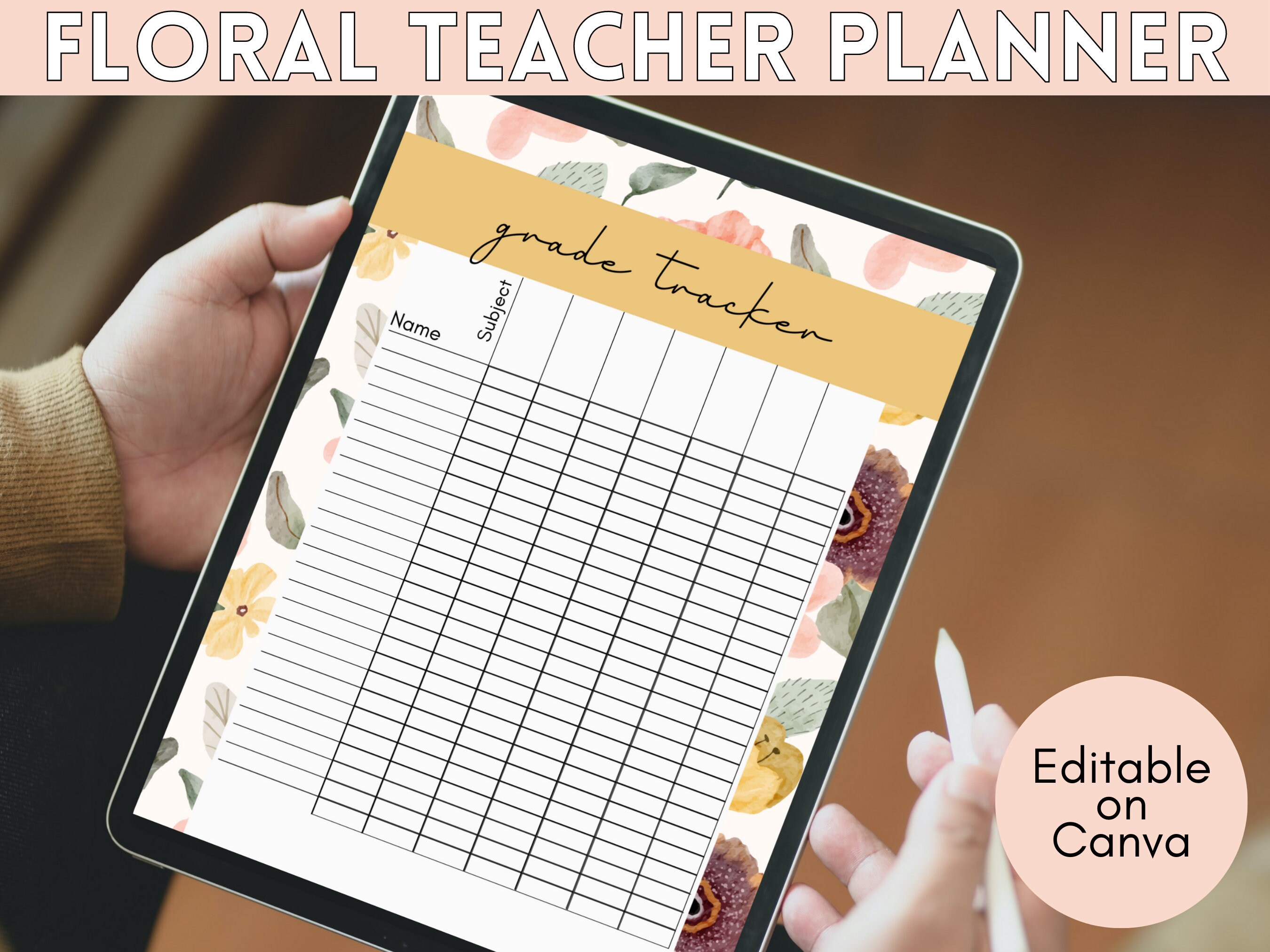 Floral Teacher Planner Printable Teacher Planner, Digital Teacher ...