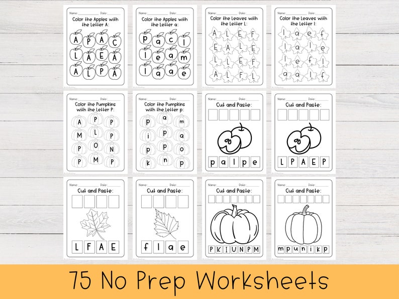 Fall Worksheet Bundle Preschool and Kindergarten | Homeschool ...