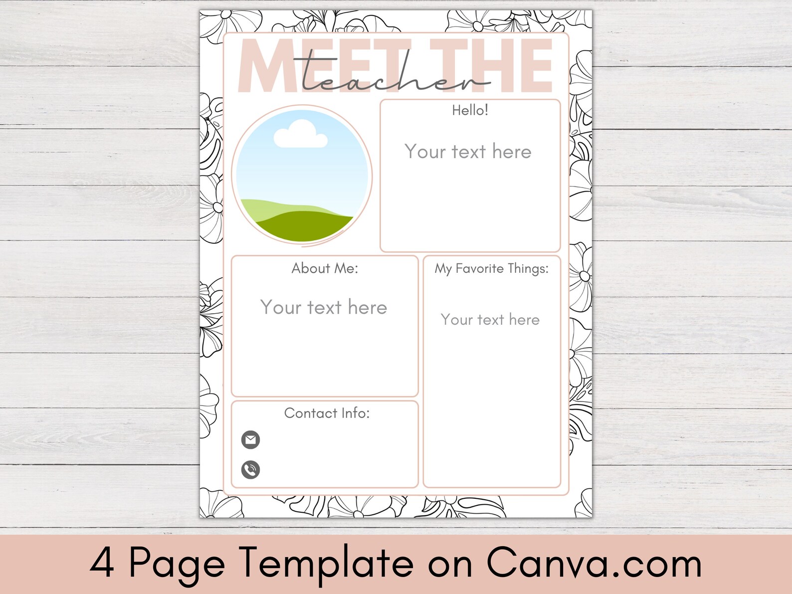 Floral Meet the Teacher Template Back to School, Teacher Template, Open ...