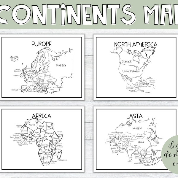 Continents - Etsy