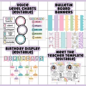 Pastel Rainbow Classroom Decor Bundle | Classroom Theme, Editable Canva ...