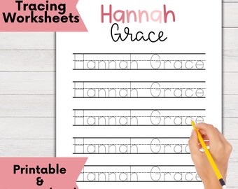 Name Tracing Worksheet, Personalized Handwriting Practice, Homeschool ...