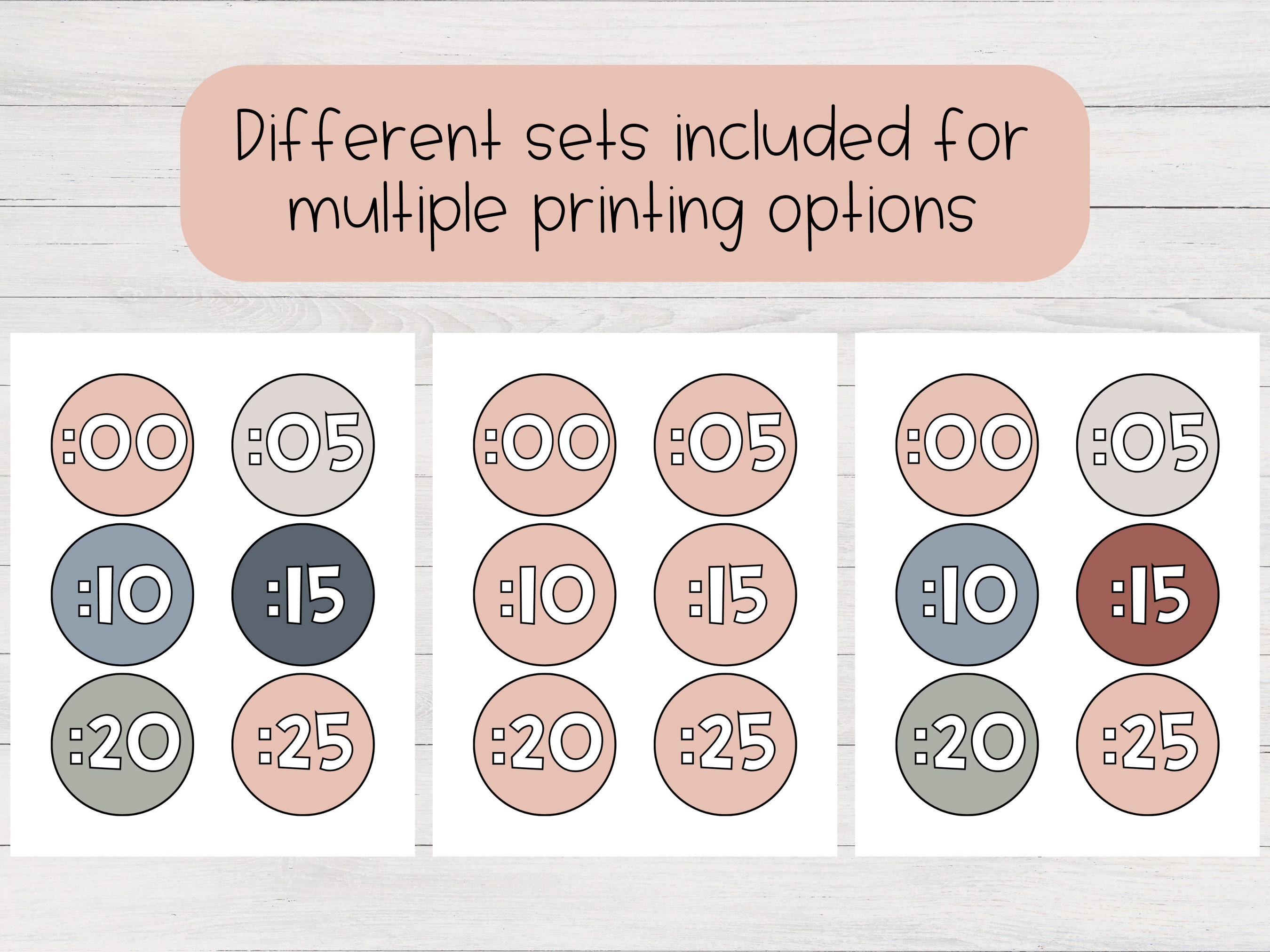 Boho Classroom Clock Labels Boho Clock Numbers Boho Rainbow - Etsy