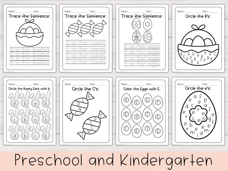 Easter Worksheet Bundle Preschool Worksheets Kindergarten - Etsy