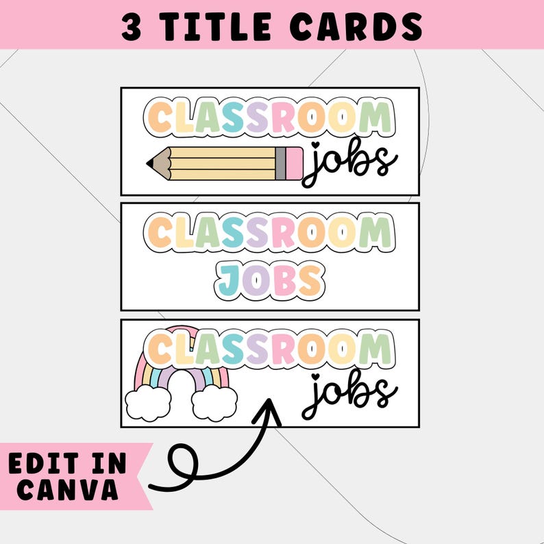 Pastel Rainbow Classroom Job Posters, Editable Classroom Jobs for ...