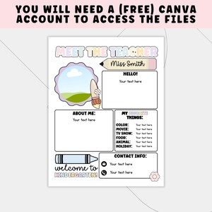 Meet the Teacher Template, Daisy Pastel Meet Your Teacher Template ...