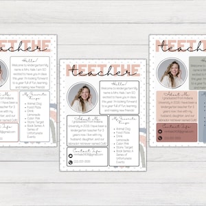 Editable Meet the Teacher Template | Boho Rainbow | Back to School ...