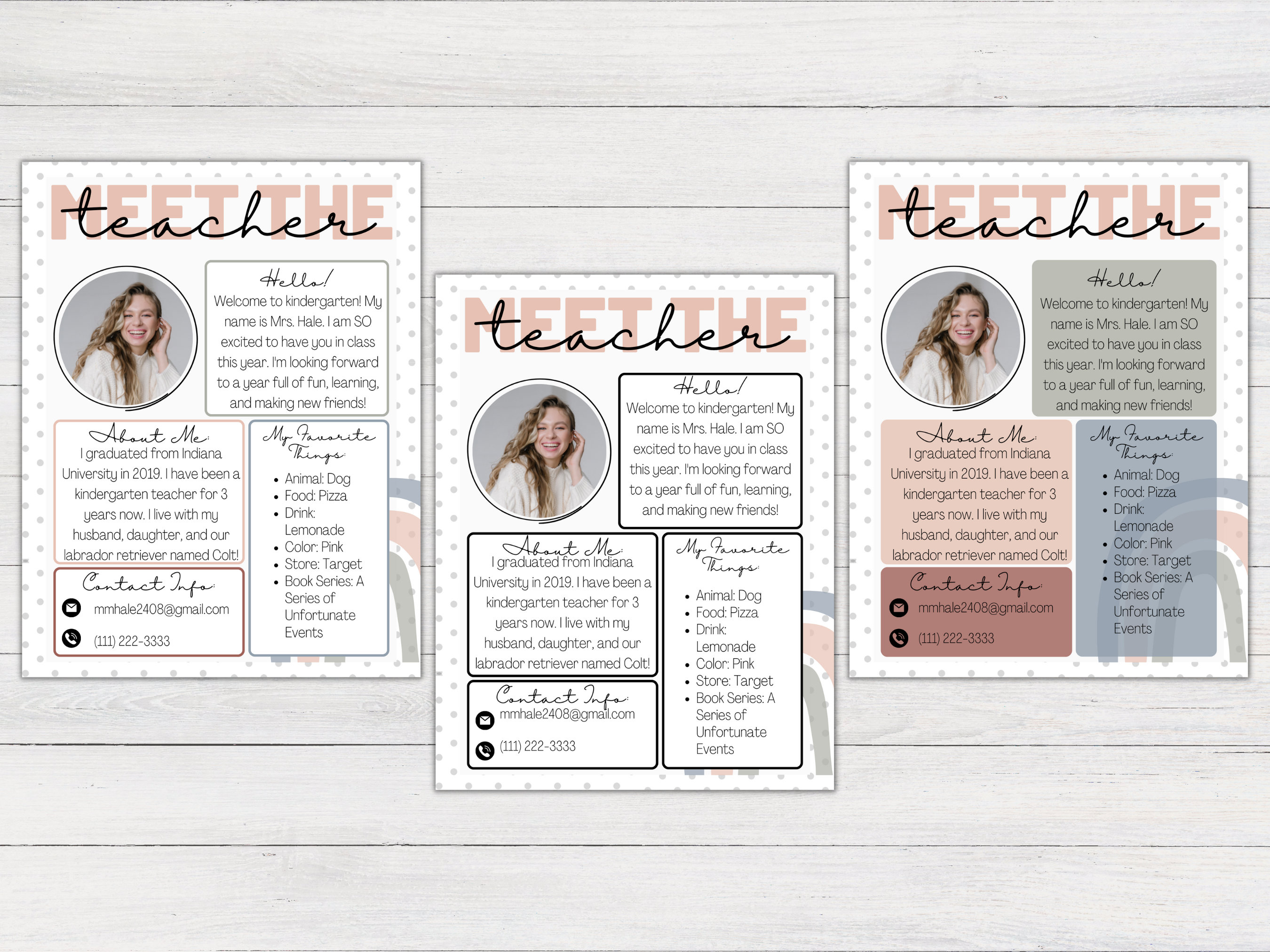 Editable Meet the Teacher Template Boho Rainbow Back to - Etsy