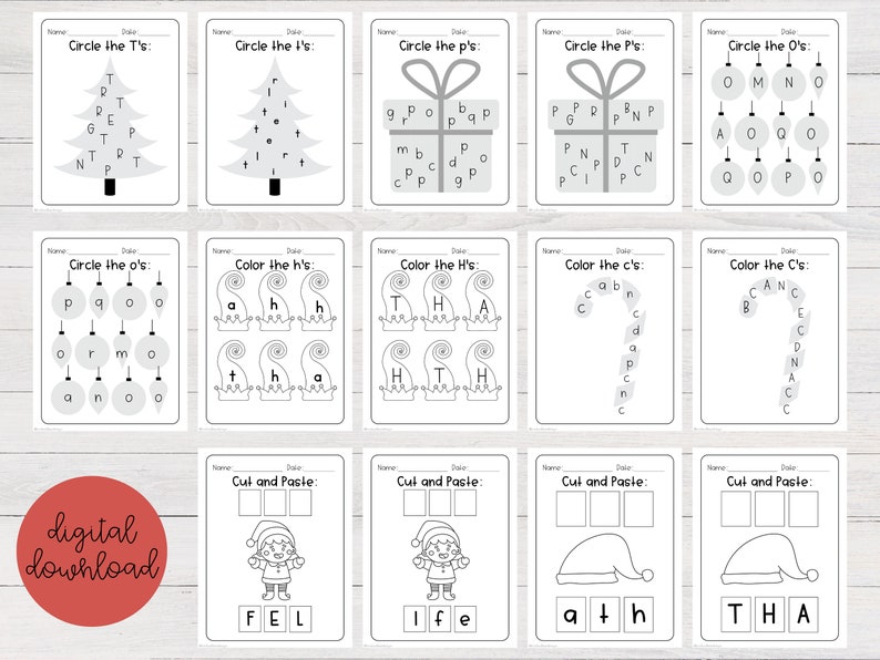 Christmas Worksheet Bundle | Kindergarten Worksheets, Preschool ...