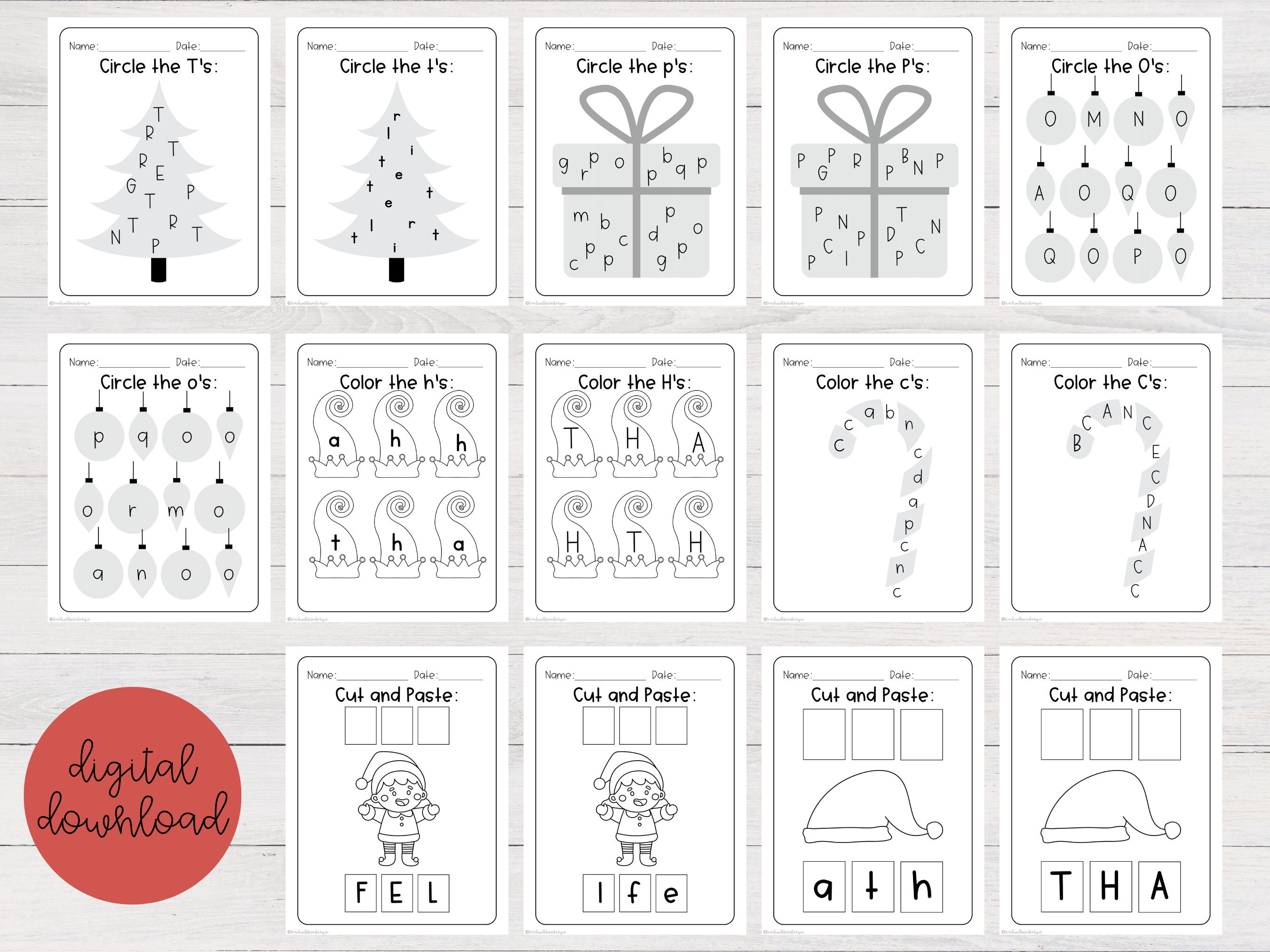 Christmas Worksheet Bundle | Kindergarten Worksheets, Preschool ...