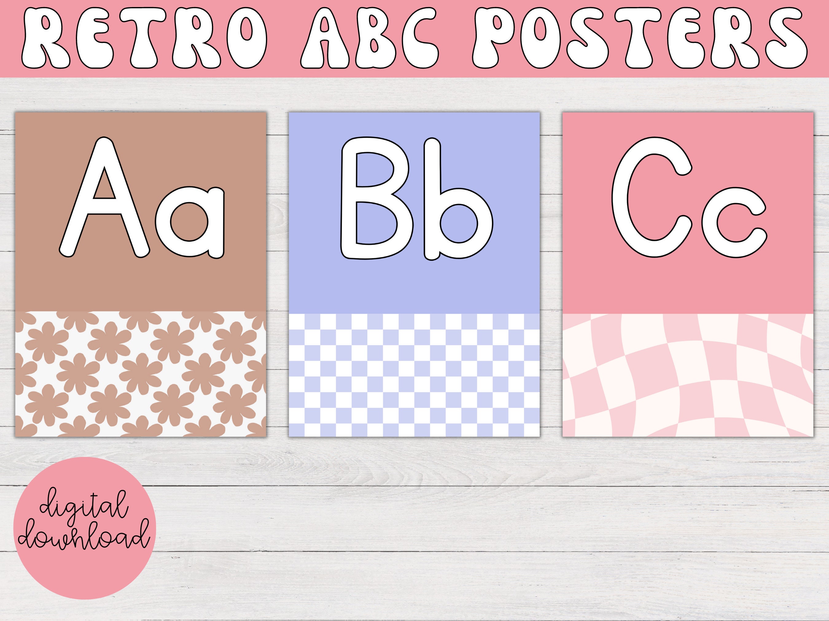 Retro Alphabet Posters Retro Classroom Decor, Groovy Alphabet Posters ...