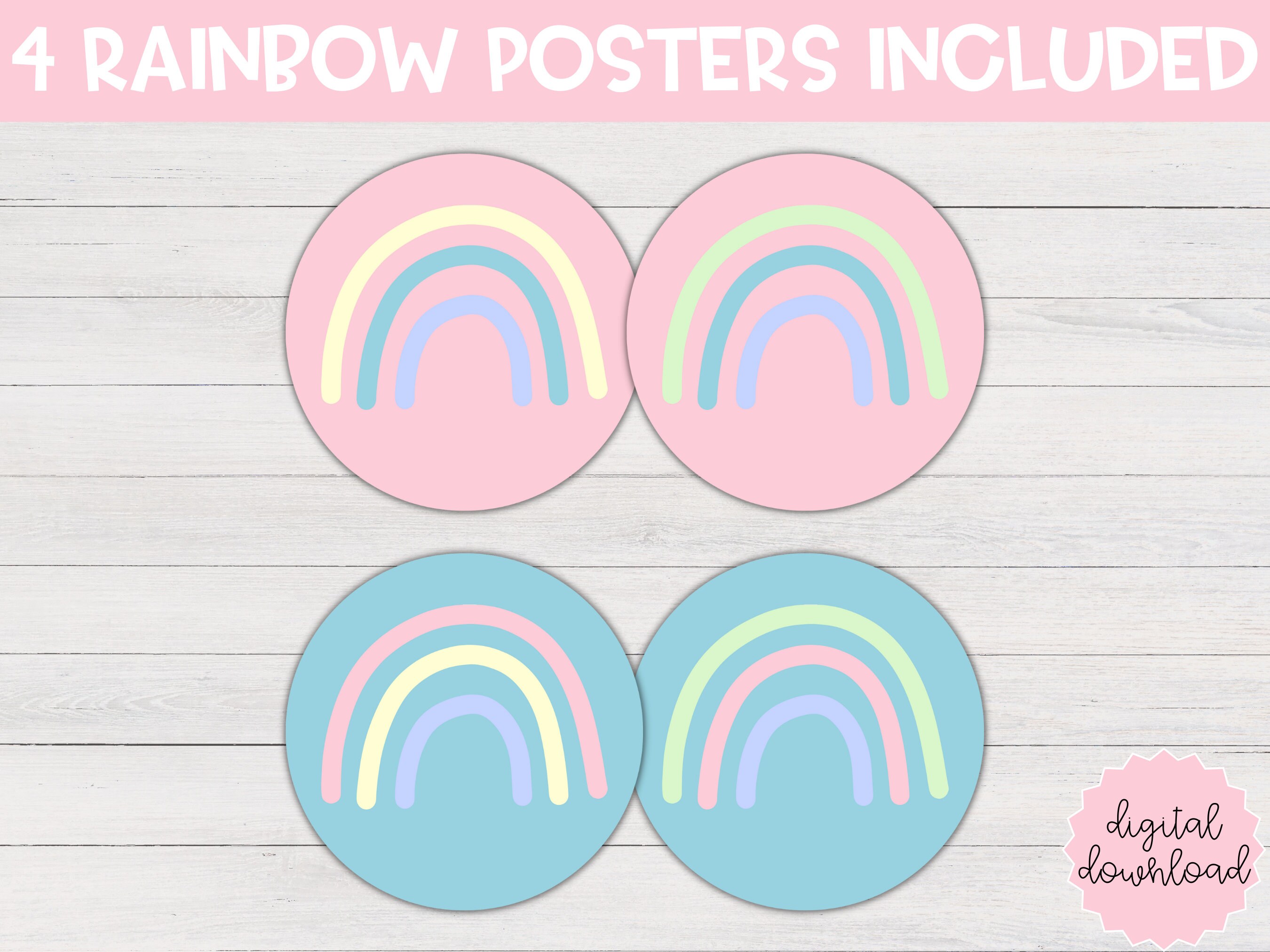 Pastel Rainbow Number Posters 0-20 Classroom Decor Number - Etsy