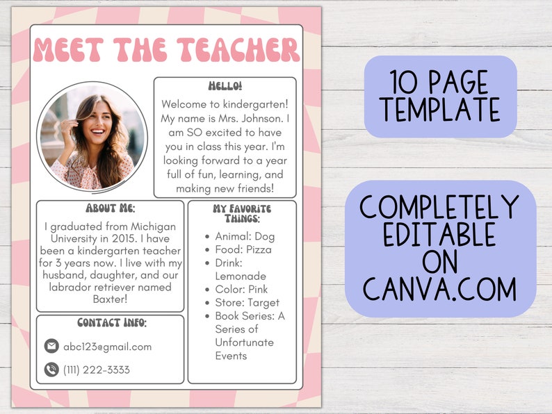 Retro Meet the Teacher Template Groovy Meet the Teacher Template ...