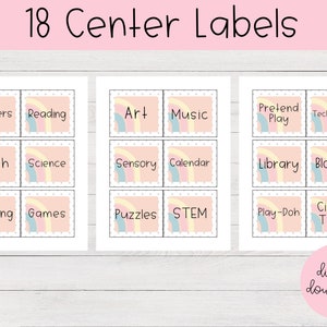 Center Signs | Pastel Rainbow Center Signs, Printable Center Posters ...