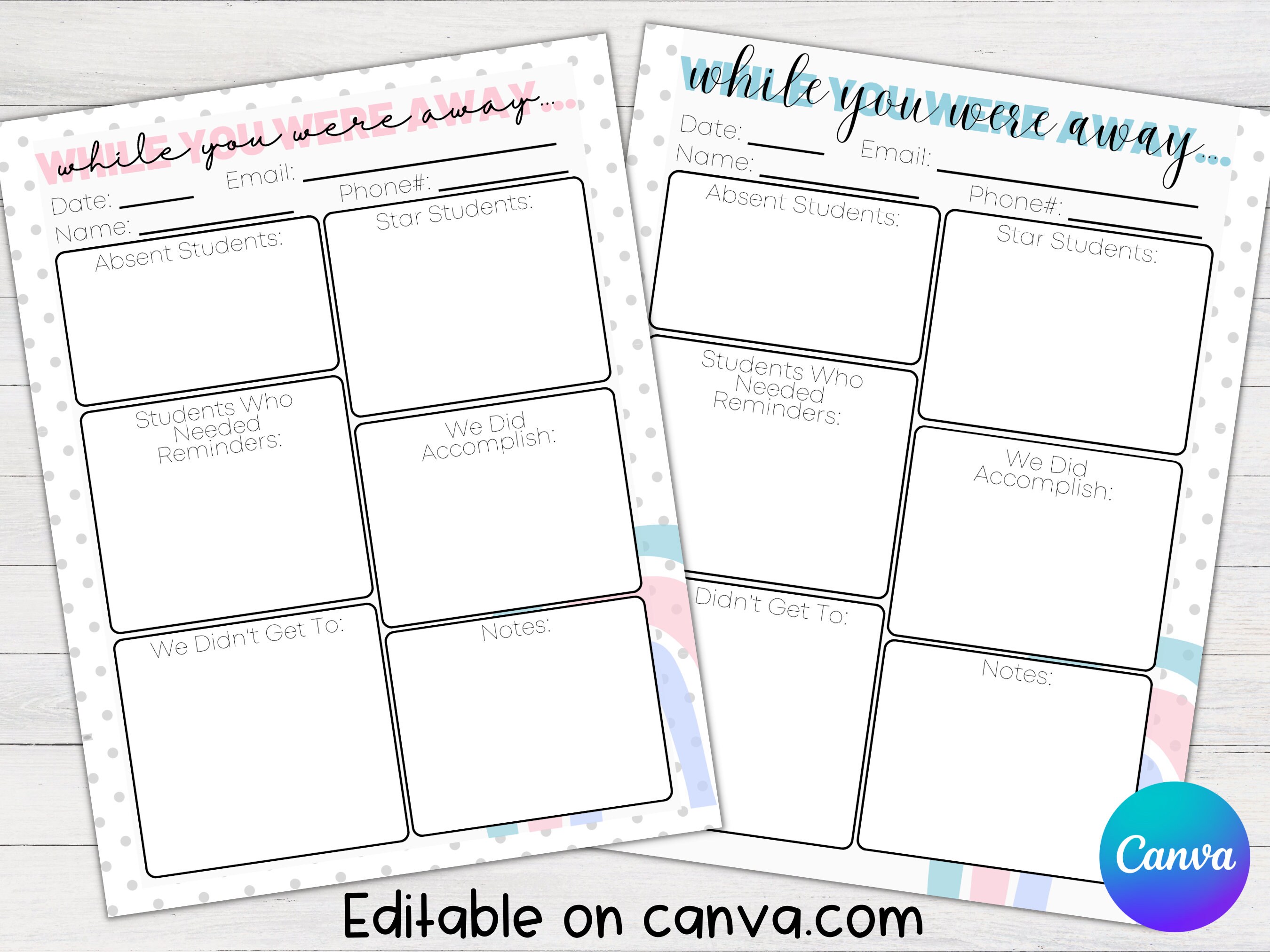 Note From the Substitute Teacher Template | Editable, Substitute ...