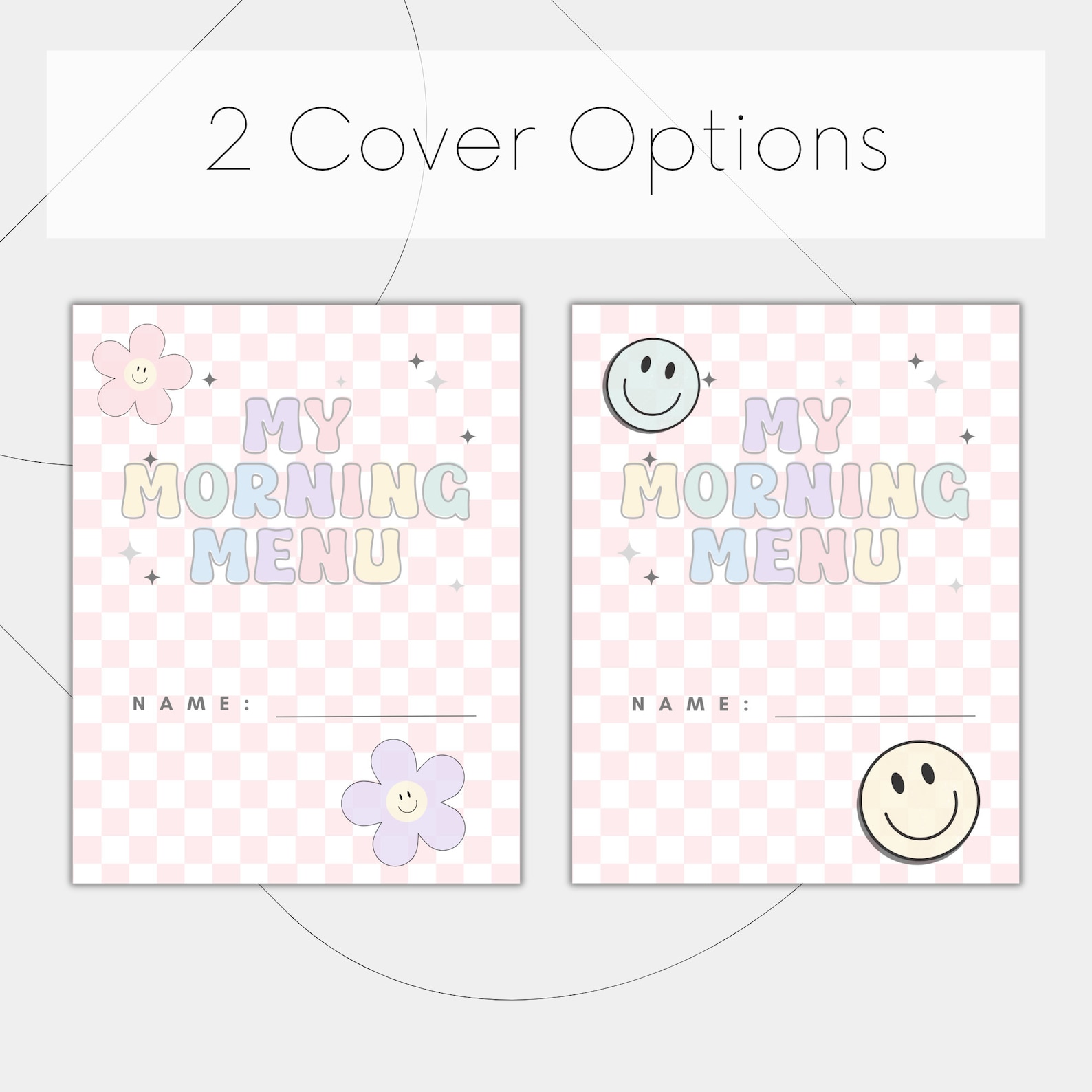 Pink Checkered Morning Menu, Printable Morning Menu for Preschool ...