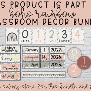 Boho Rainbow Number Posters Classroom Decor Classroom - Etsy