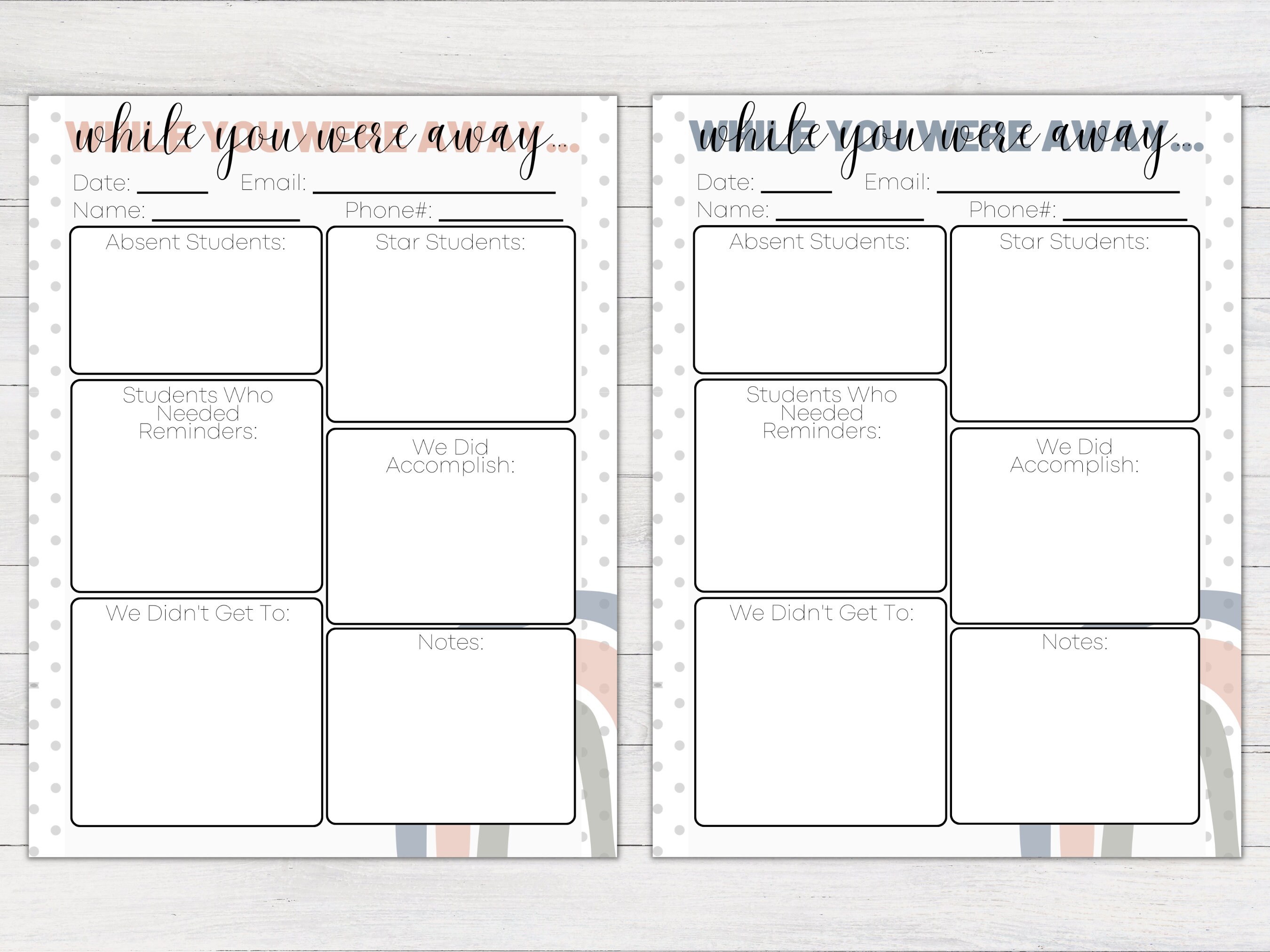 Note From the Substitute Teacher Template Editable, Substitute Teacher ...