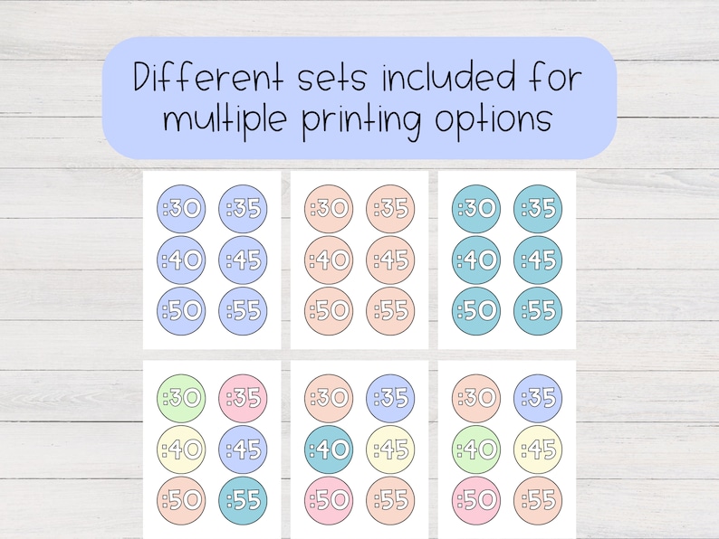 Pastel Rainbow Clock Labels Pastel Rainbow Classroom Decor - Etsy