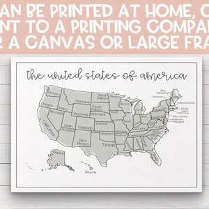 United States of America Map | Boho Rainbow, Printable Map, United ...