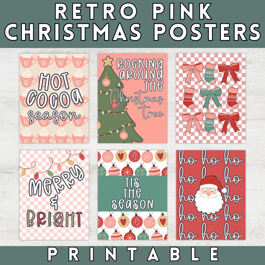 Retro Christmas Posters for Classroom, Printable Christmas Posters for ...