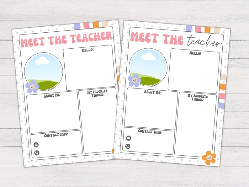 Editable Meet the Teacher Template Groovy Meet the Teacher - Etsy