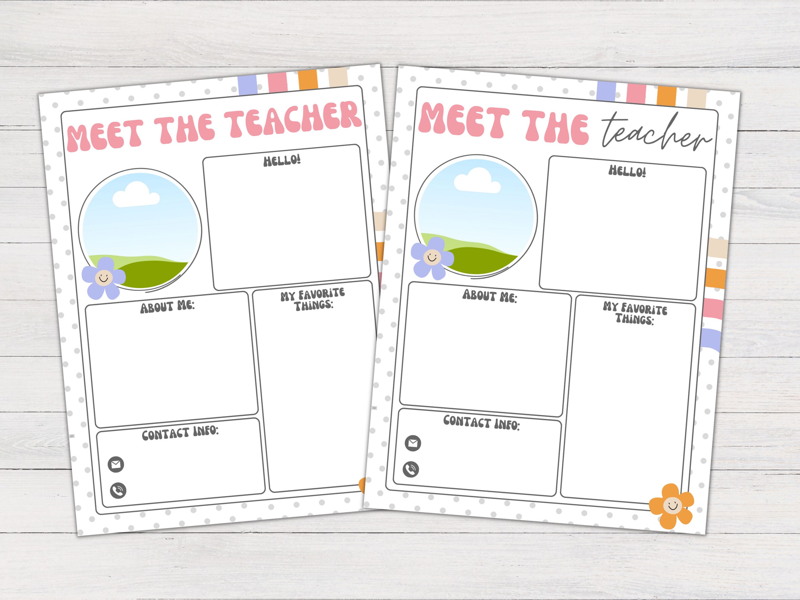 Editable Meet the Teacher Template Groovy Meet the Teacher - Etsy