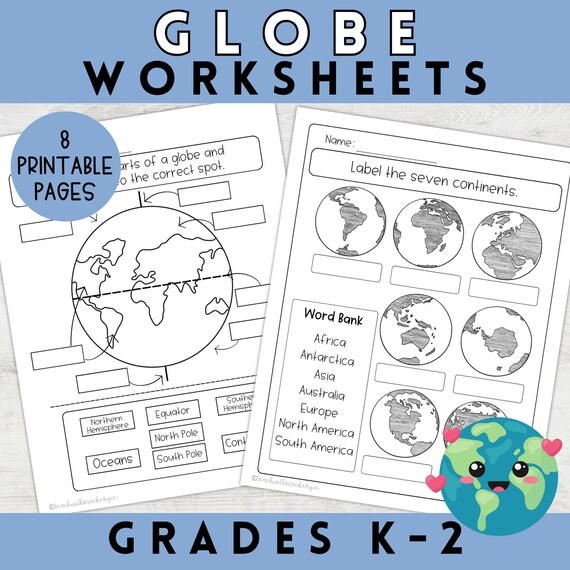Globe Worksheets For Kindergarten