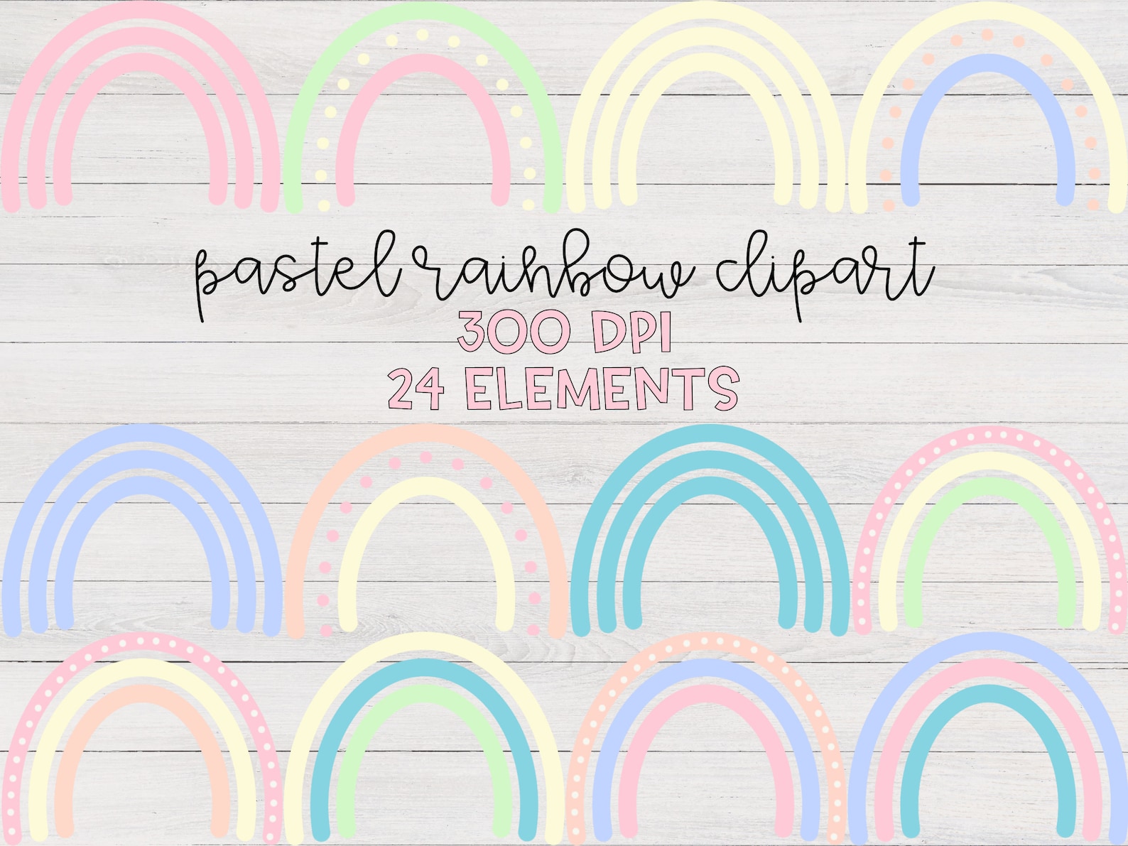 Pastel Rainbow Clipart Rainbow Clipart, Rainbow PNG, Pastel Rainbow SVG ...