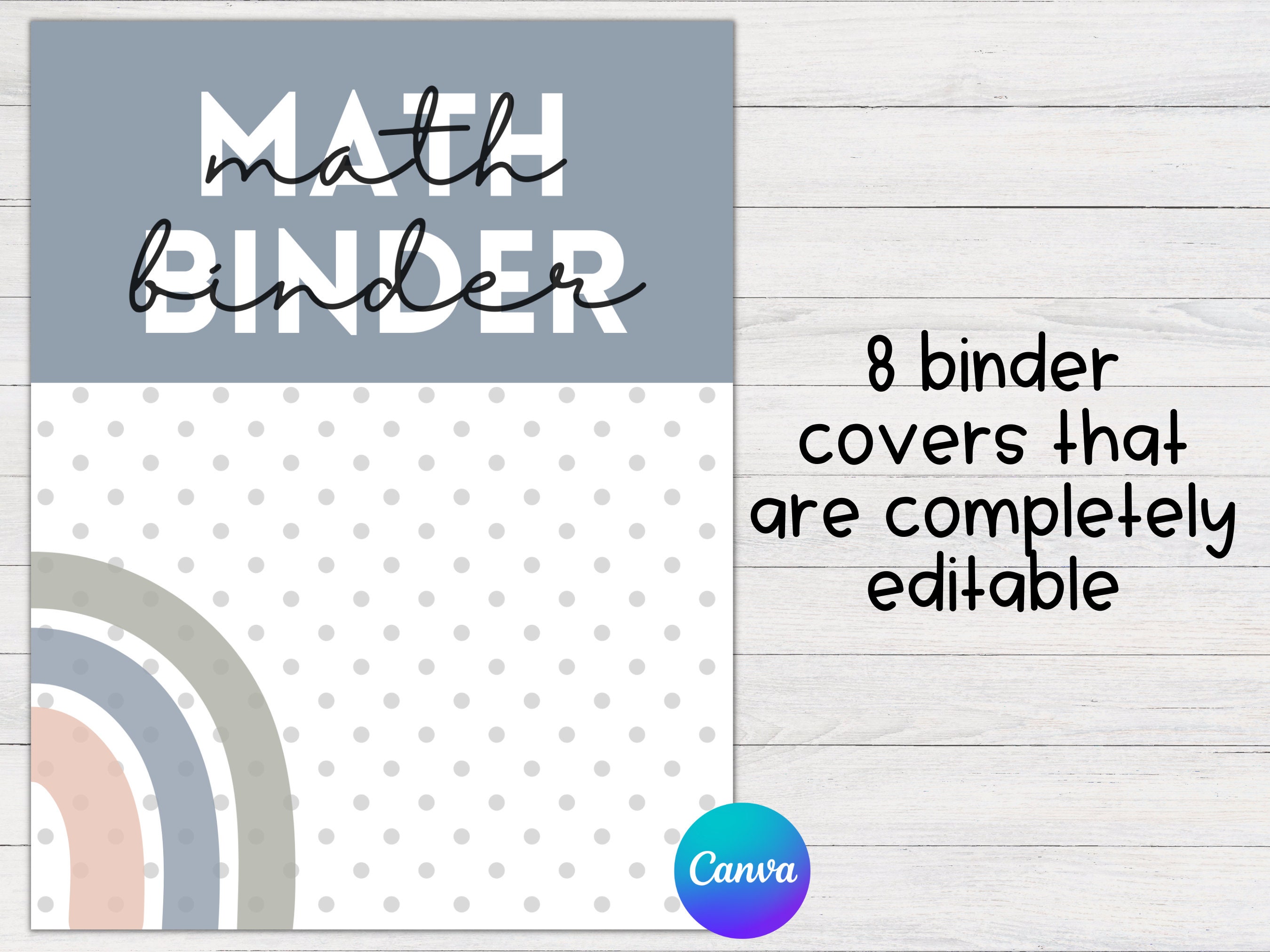 Binder Cover and Spines Editable Boho Rainbow Binder - Etsy