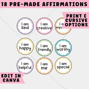 Printable Affirmation Station for Pastel Rainbow Classroom Decor ...